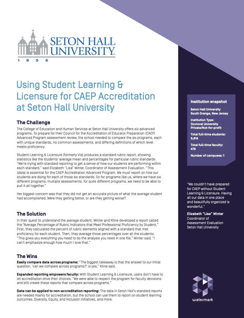 Watermark Student Learning & Licensure